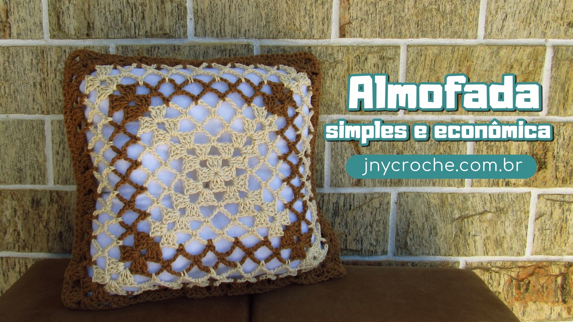 Almofada de crochê simples e econômica | Passo a passo | JNY Crochê