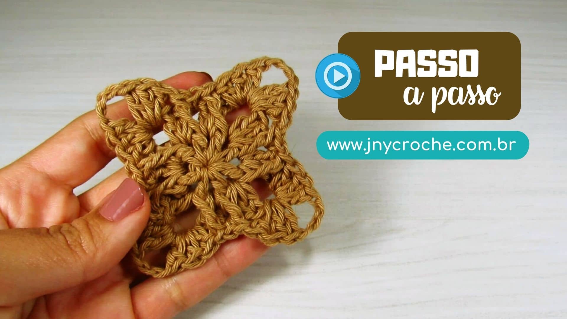 Square de crochê | Passo a passo | Professora Ju | JNY Crochê