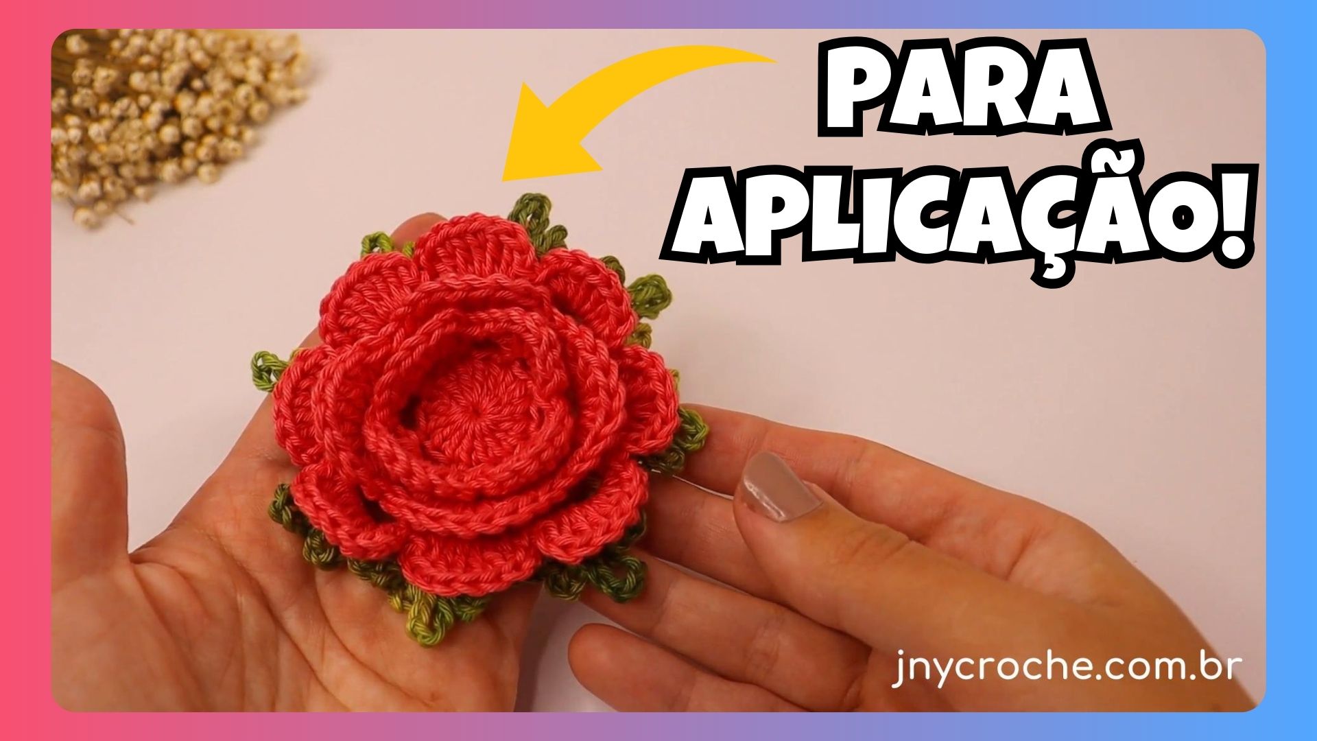 FLOR DE CROCHÊ SIMPLES PASSO A PASSO TIPO ROSA